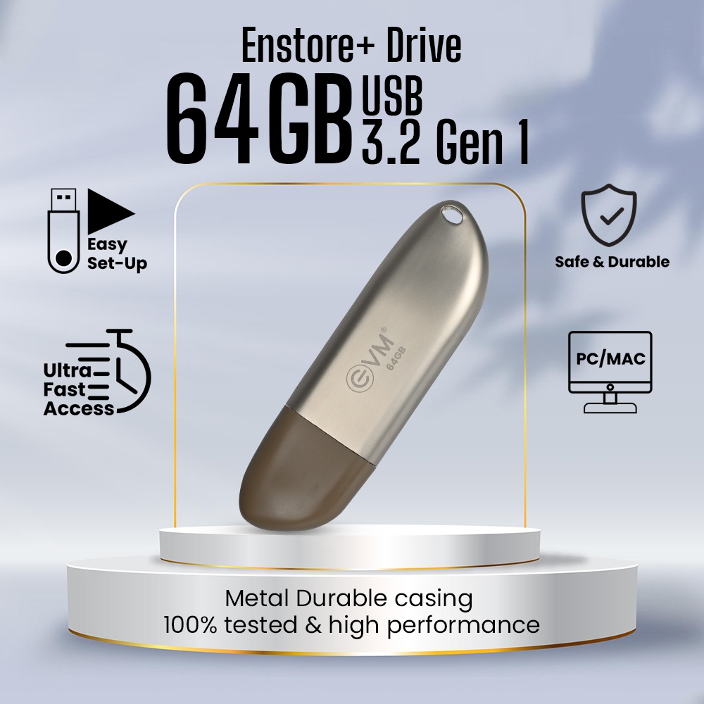 EVM 64GB ENSTORE+ DRIVE USB 3.2 GEN 1 (PENDRIVE) - MemoryHouse.in
