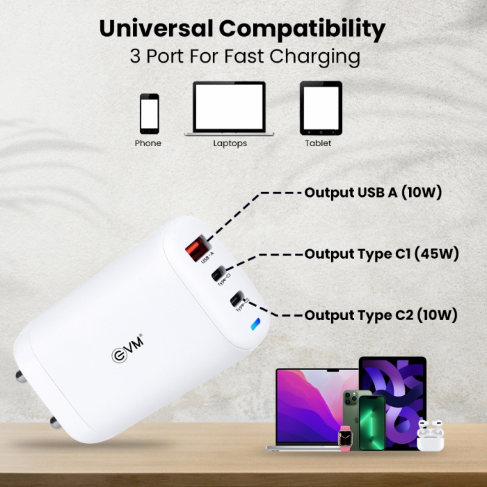 EVM ENBUZZ GAN CHARGER- 65W - MemoryHouse.in