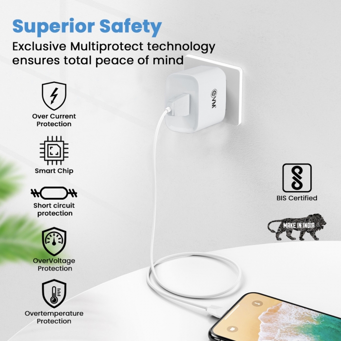 EVM USB SMART CHARGER - TYPE-C CABLE (2.4AMP) - MemoryHouse.in